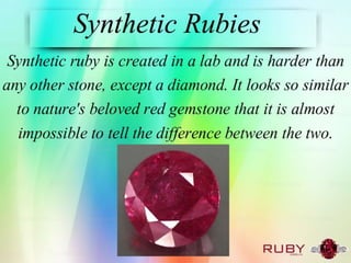 A guide to different types of ruby gemstones | PPT