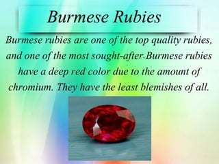 A guide to different types of ruby gemstones | PPT