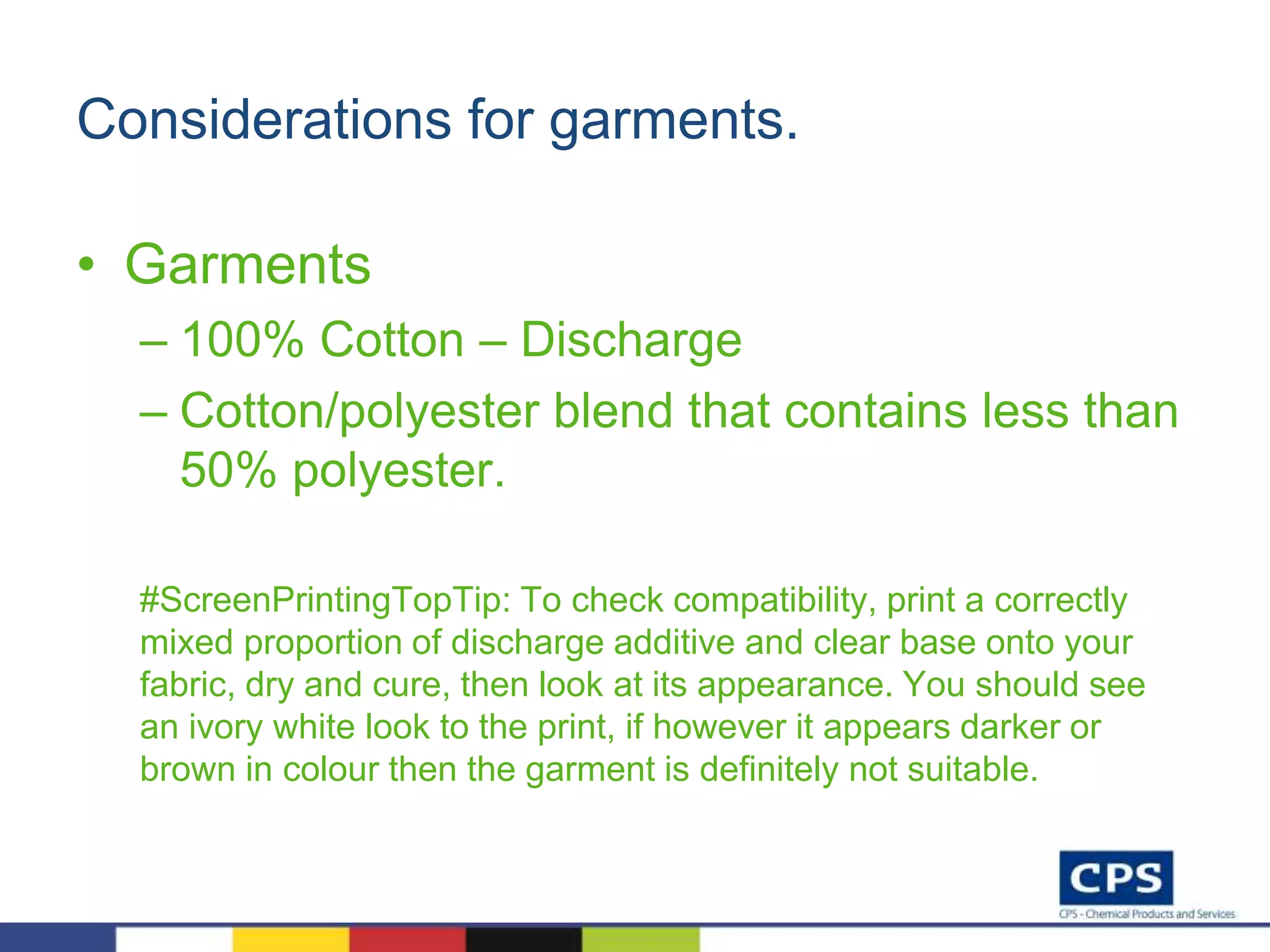 A guide to water-based and discharge printing | PPTX