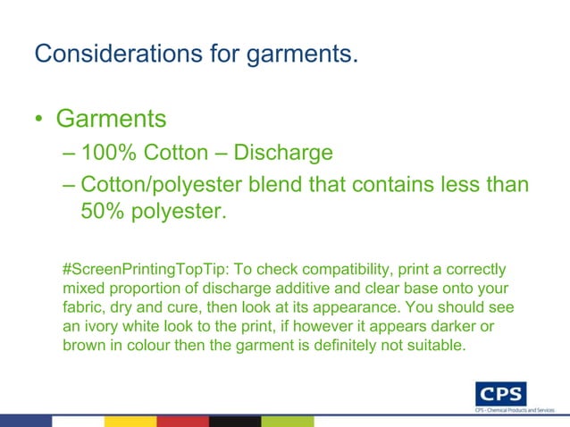 A guide to water-based and discharge printing | PPTX