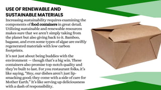 A Guide to Eco-Friendly Food Delivery Containers for Restaurants | PPT