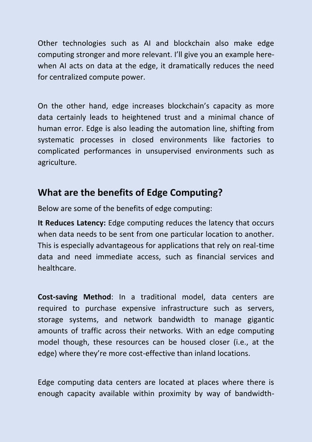 A Guide to Edge Computing Technology For Business Operations | PDF ...