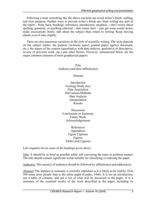 A guide to effective geophysical writing and presentation | PDF