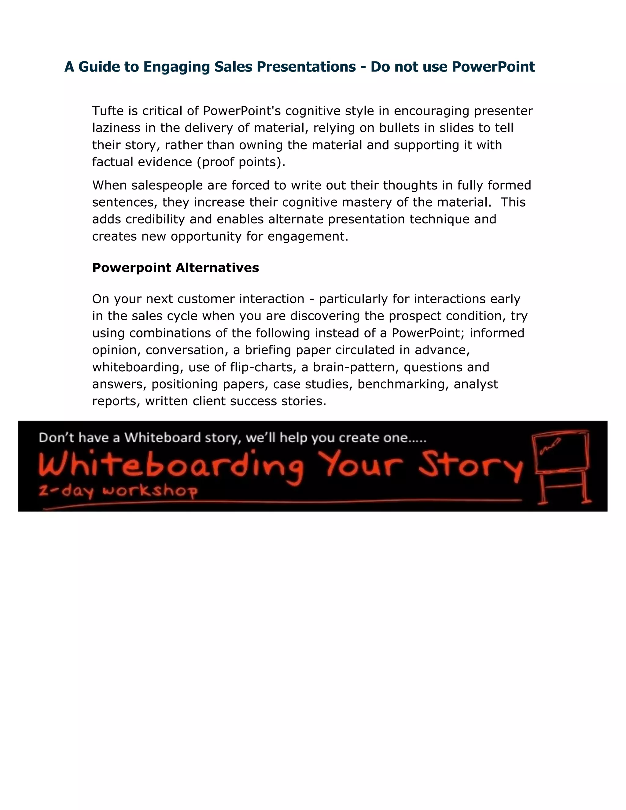 A guide to engaging whiteboard presentations | PDF
