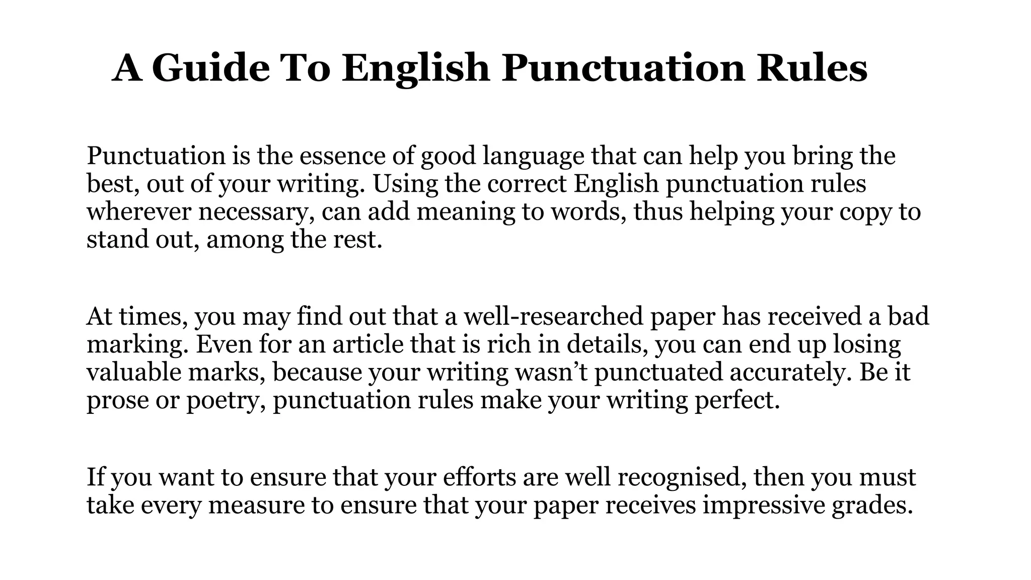 A guide to english punctuation rules | PPTX