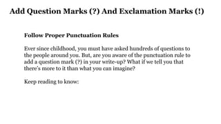 A guide to english punctuation rules | PPTX