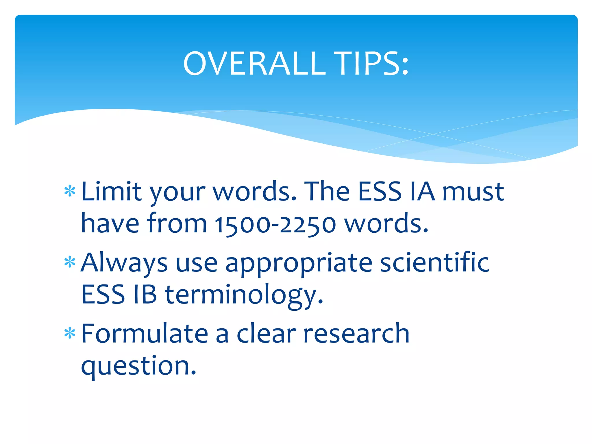 A guide to ESS IAs | PPTX