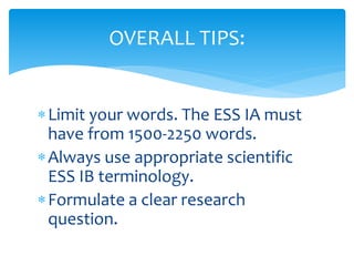 A guide to ESS IAs | PPTX