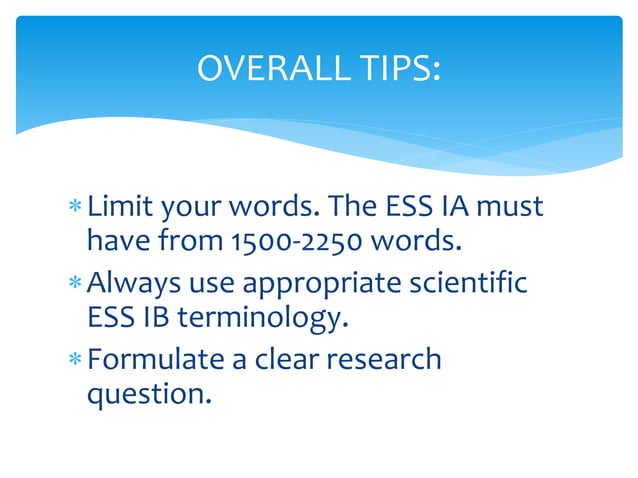A guide to ESS IAs | PPTX