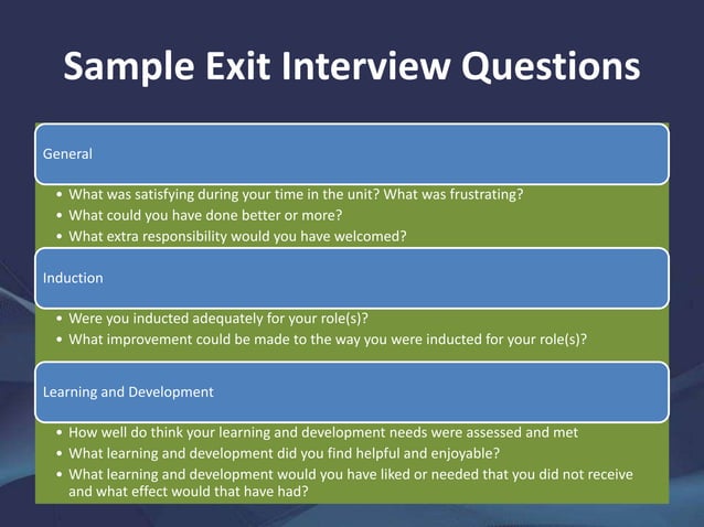 A Guide to Exit Interviews | PPTX | Resume Writing and Advice | Job Search
