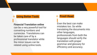 A guide to Financial Translation | PPTX