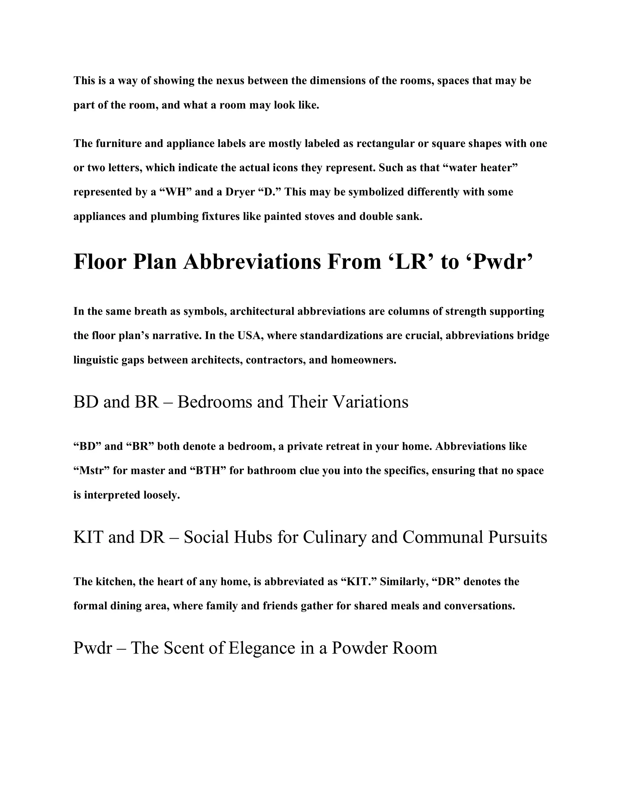 A Guide to Floor Plan Symbols, Abbreviations, and Meanings | PDF