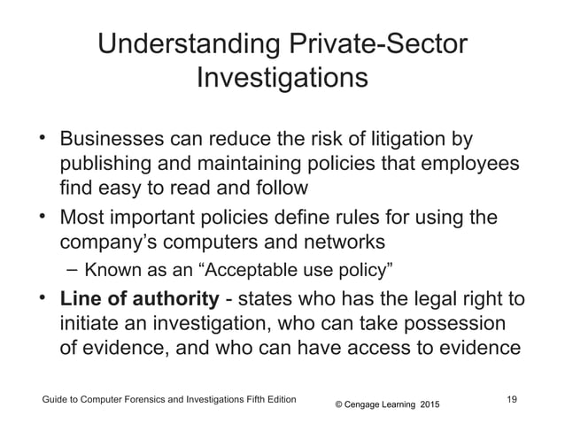 A Guide To Computer Forensics Lecture Notes Ppt