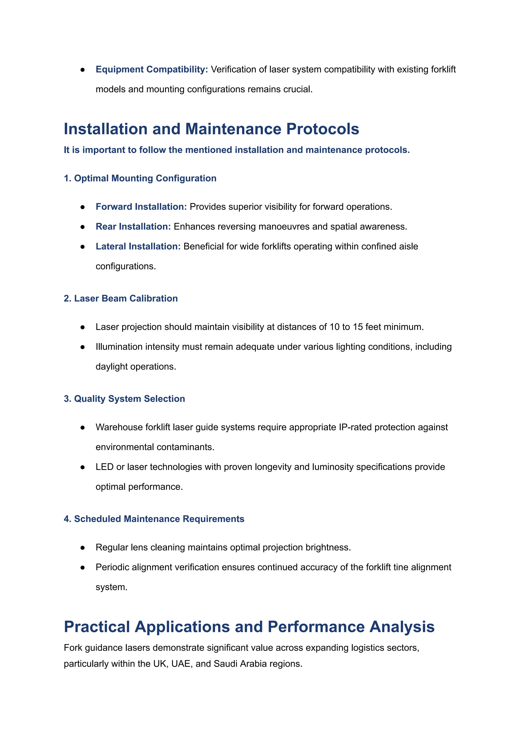 A Guide to Forklift Laser Systems for Warehouse Safety | PDF