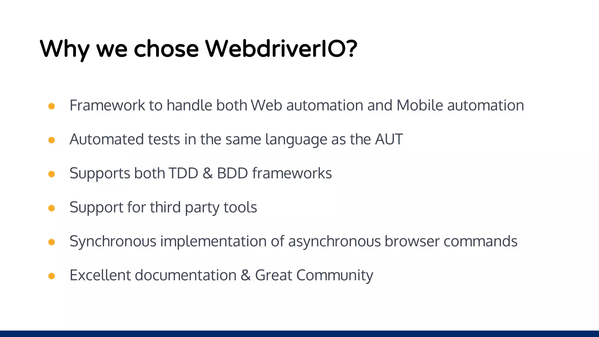 A guide to getting started with WebdriverIO | PPTX