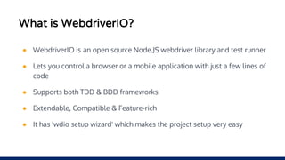 A guide to getting started with WebdriverIO | PPTX