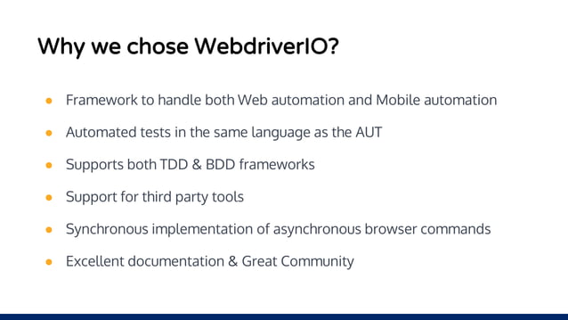 A guide to getting started with WebdriverIO | PPTX | Computing ...