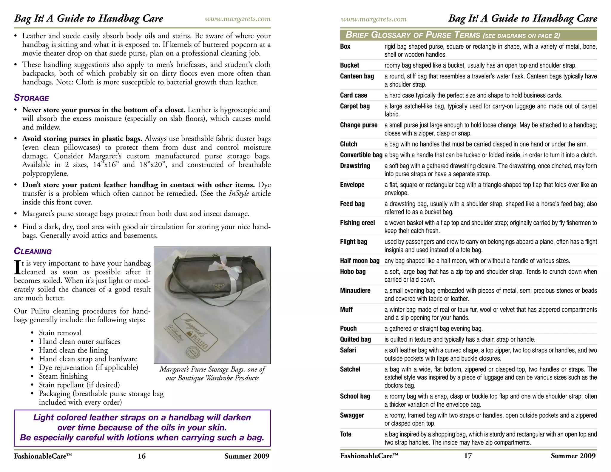 A guide to handbag care | PDF