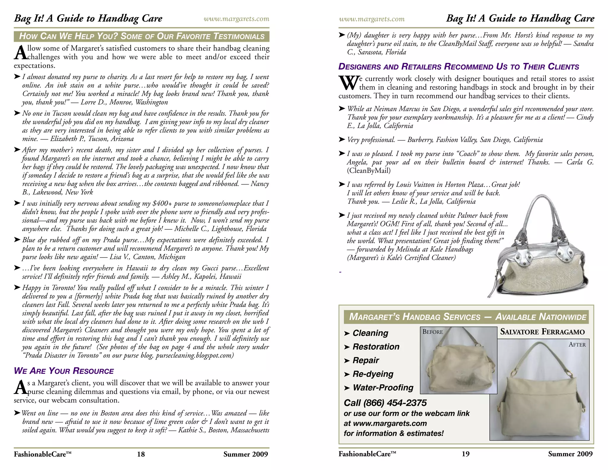 A guide to handbag care | PDF