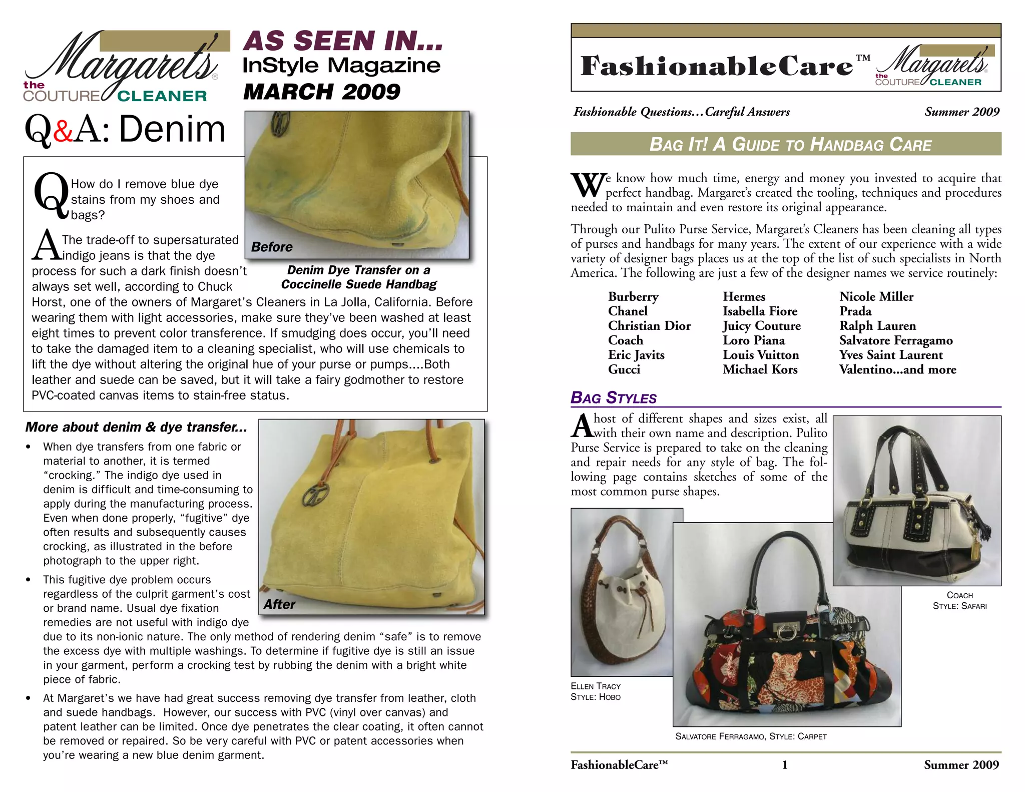 A guide to handbag care | PDF