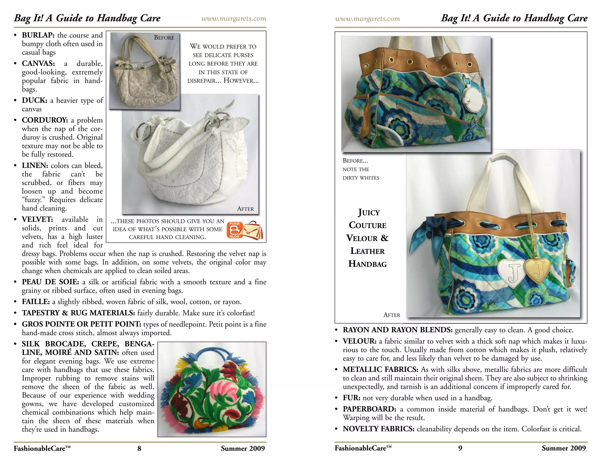 A guide to handbag care | PDF