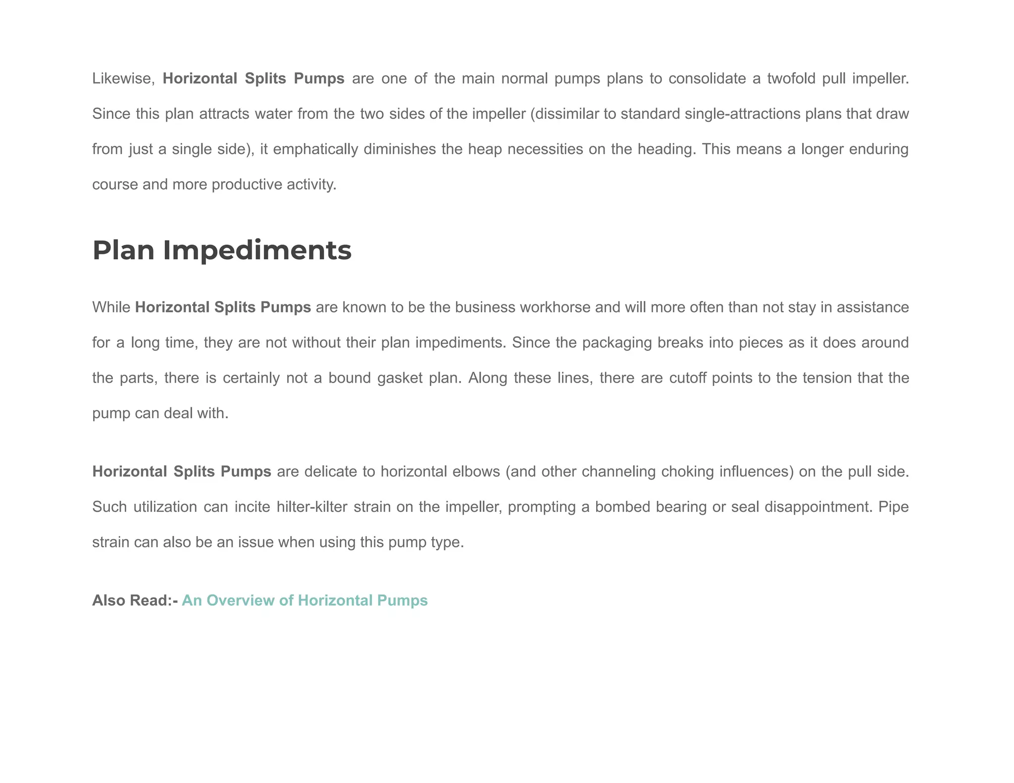 A Guide to Horizontal Splits Pumps | PDF