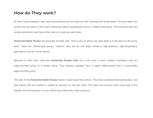 A Guide to Horizontal Splits Pumps | PPT