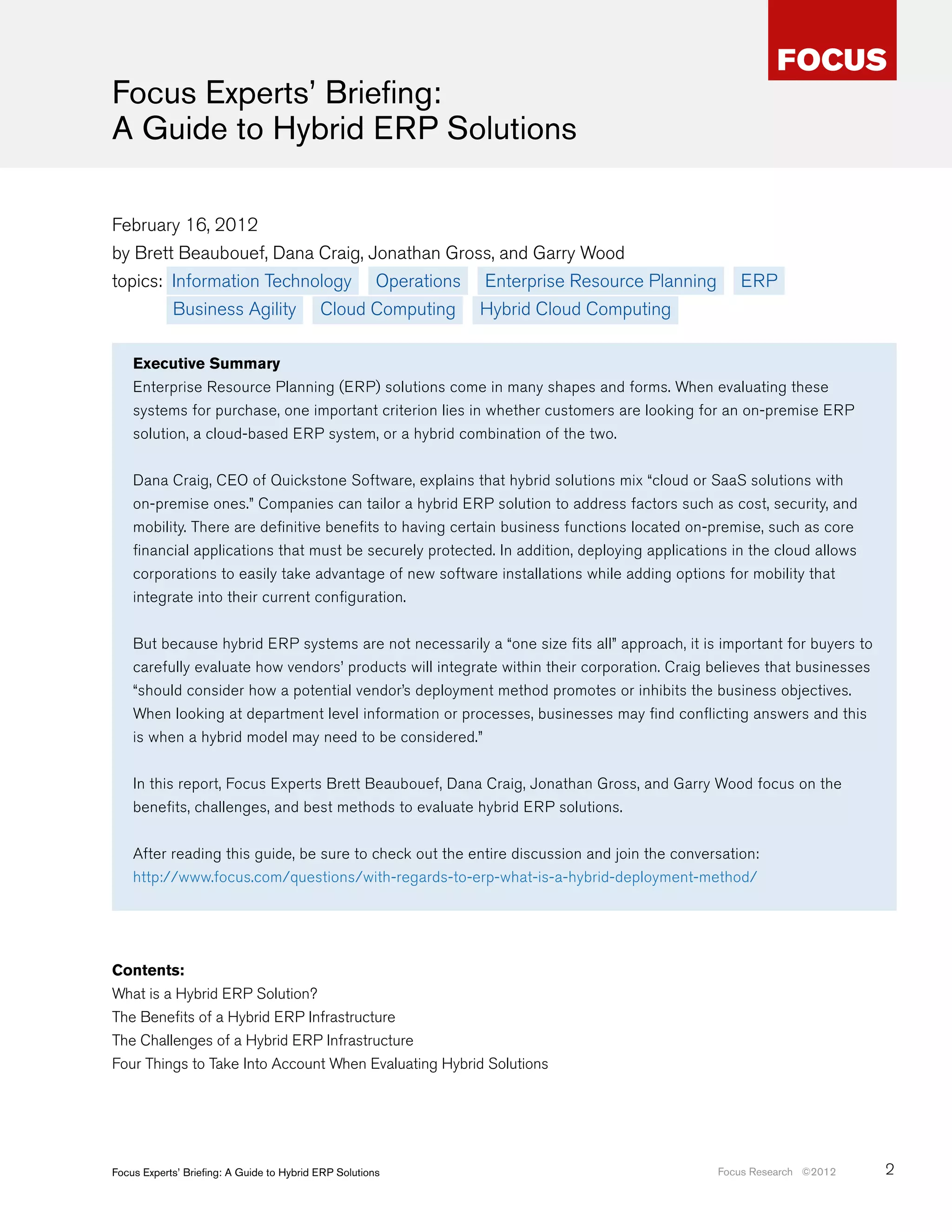 A Guide to Hybrid ERP Solutions | PDF