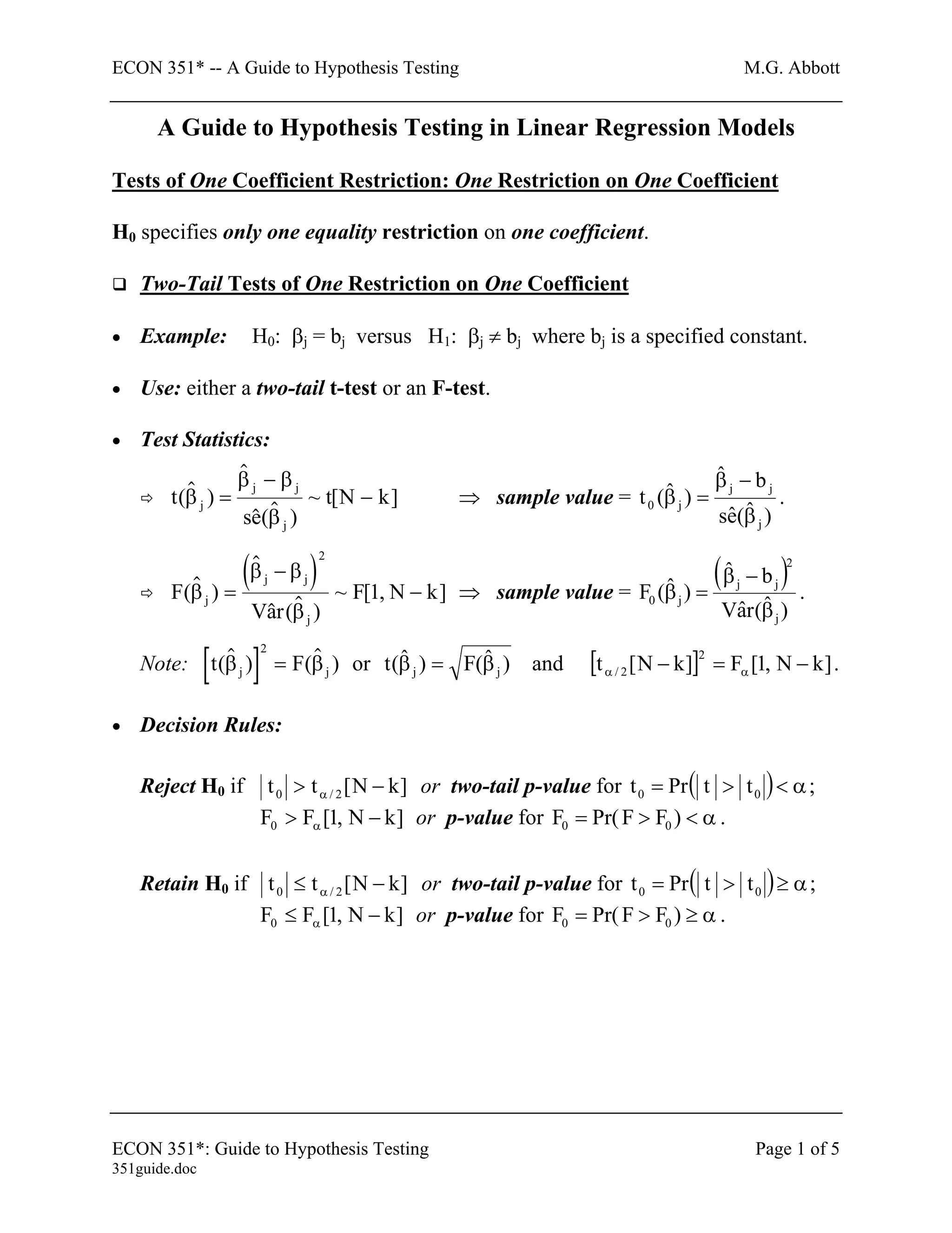 A guide to hypothesis testing | PDF | Business Accounting & Finance ...