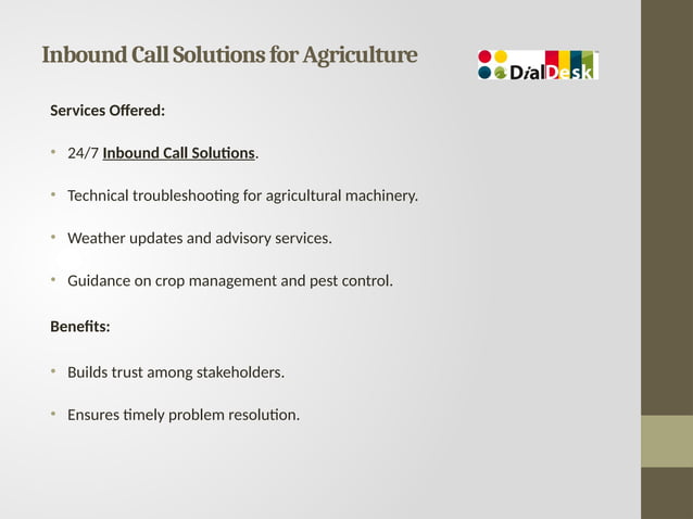 A Guide to Inbound Call Process in the Agriculture Industry | PPT
