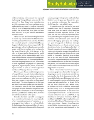 A Guide To Integrating COTS Games Into Your Classroom | PDF