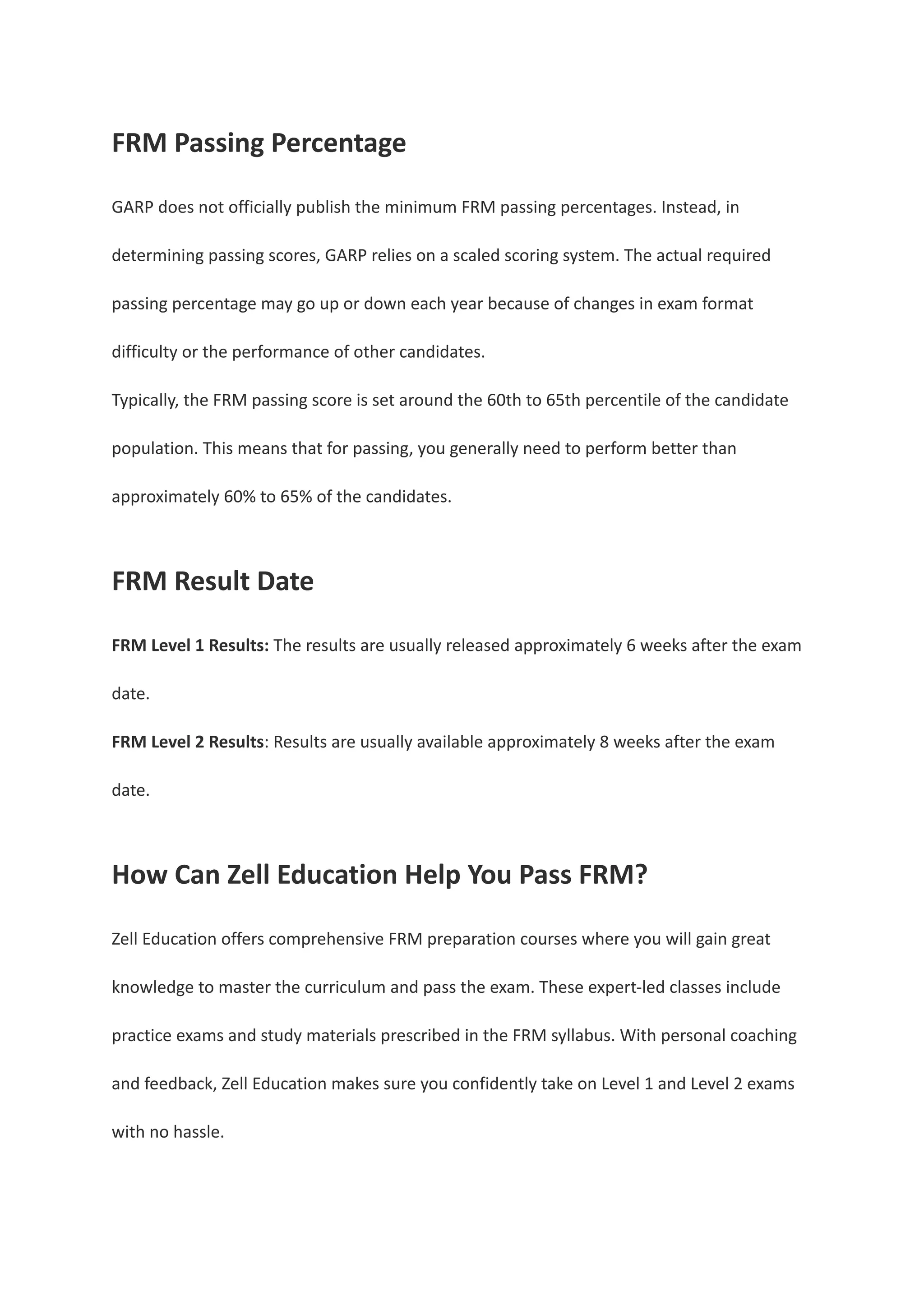 A Guide to Interpreting FRM Results Zell | PDF