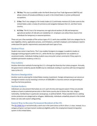 A Guide to Legal Pathways for Immigration and Work in the United States ...