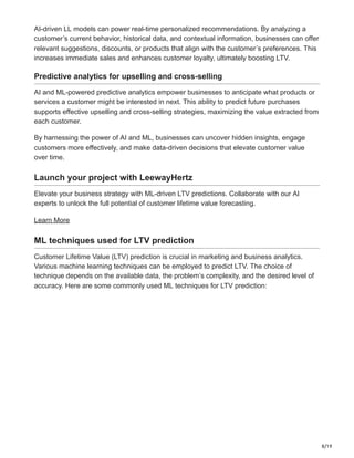 A guide to LTV prediction using machine learning | PDF