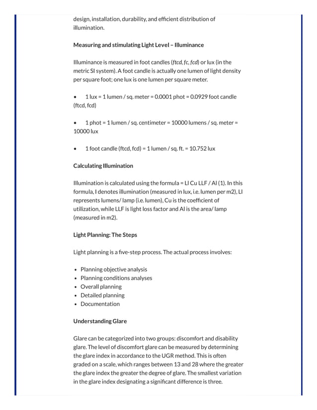 A guide to lux levels | PDF | Free Download