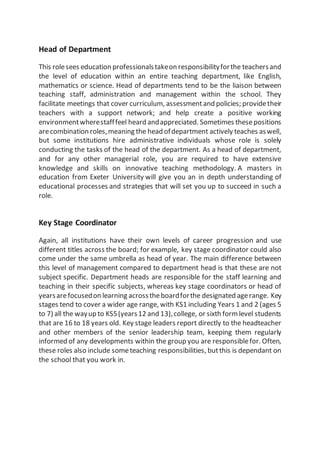 A guide to management roles within education | PDF