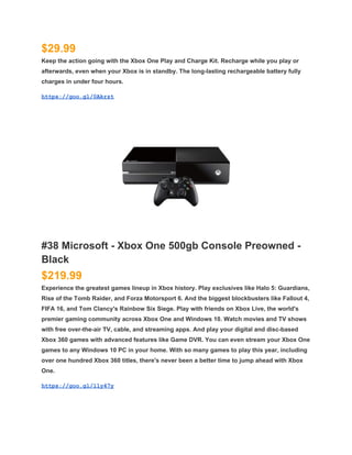 A Guide To Microsoft Xbox One Product And Price List | PDF