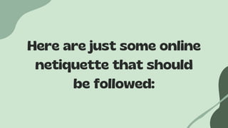 Netiquette: A Guide to our Cyber Community | PDF