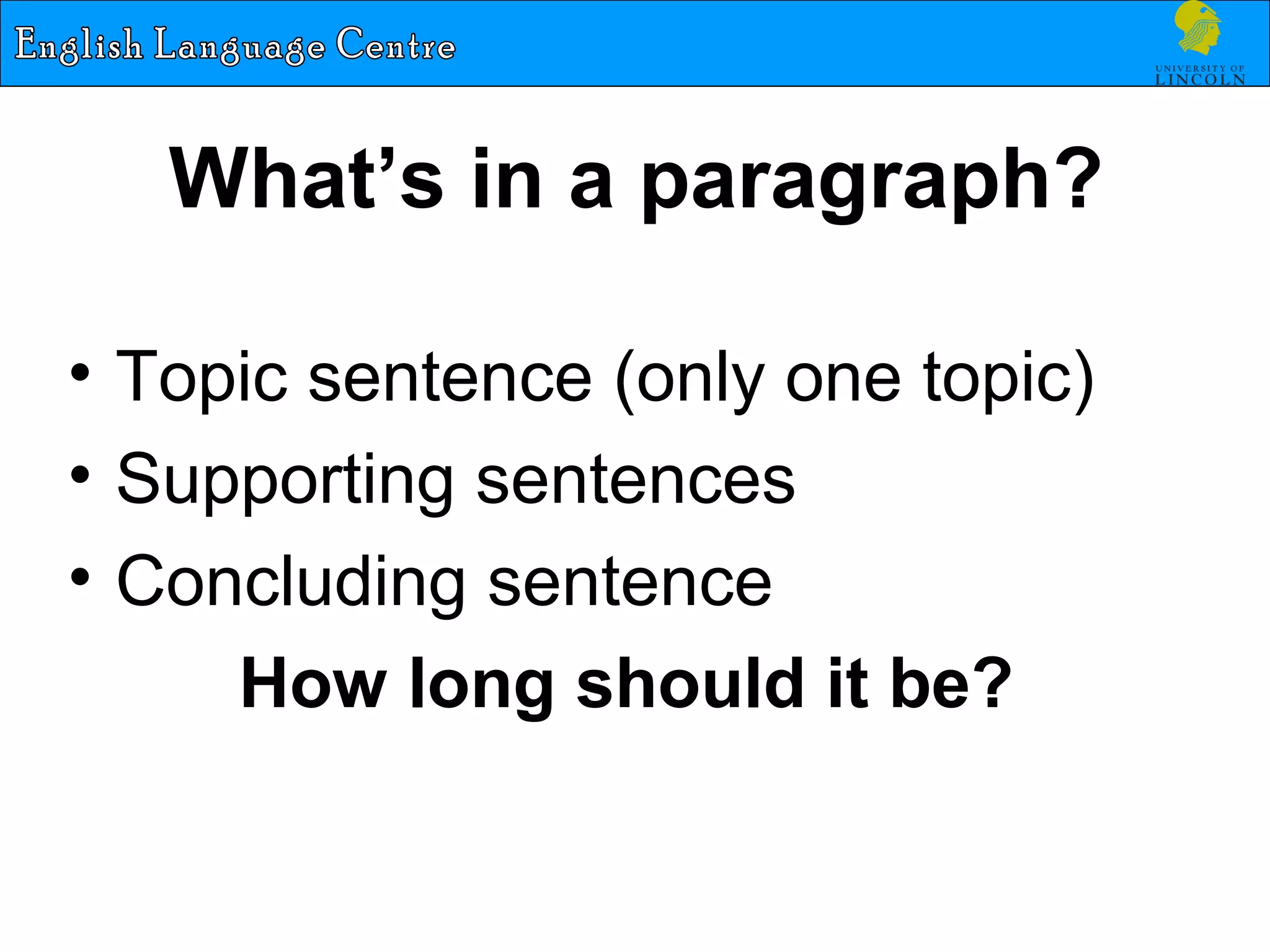 A guide to paragraphs | PPT