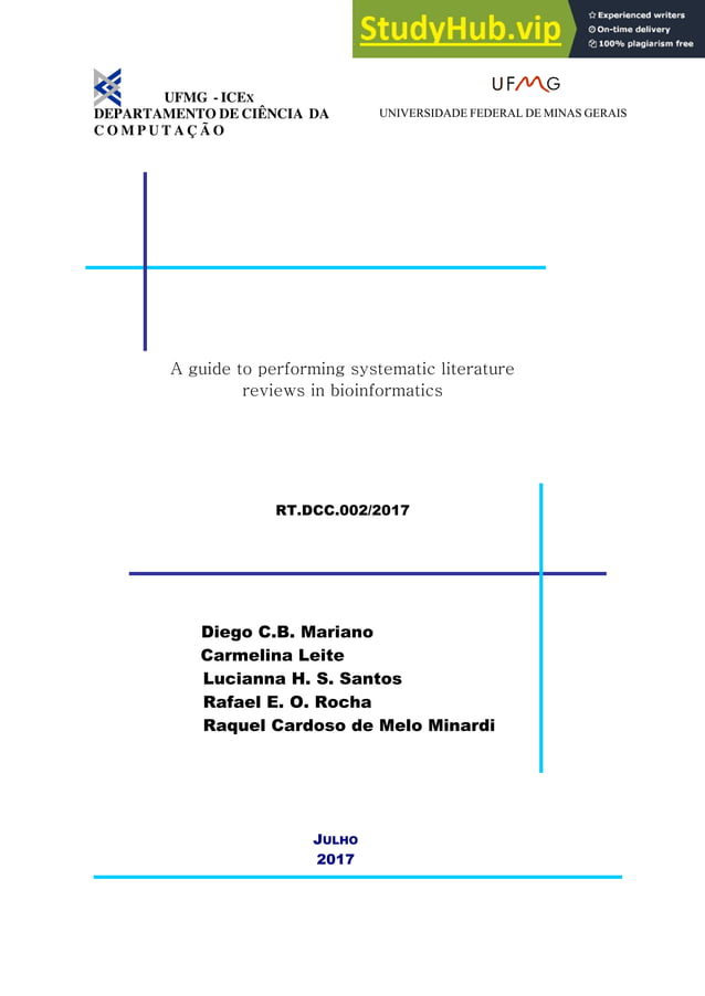 A Guide To Performing Systematic Literature Reviews In Bioinformatics | PDF