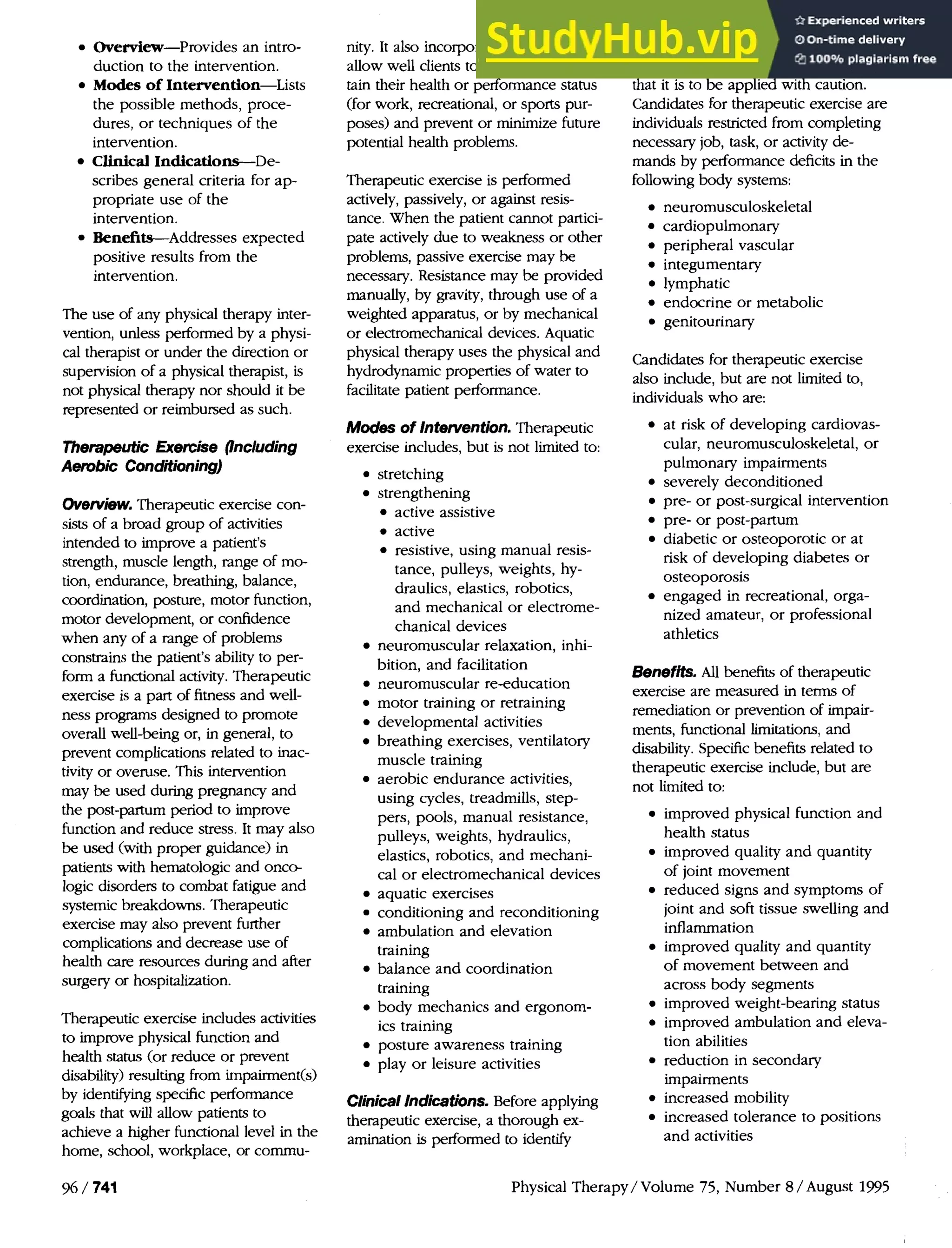 A Guide To Physical Therapist Practice. Volume I A Description Of ...