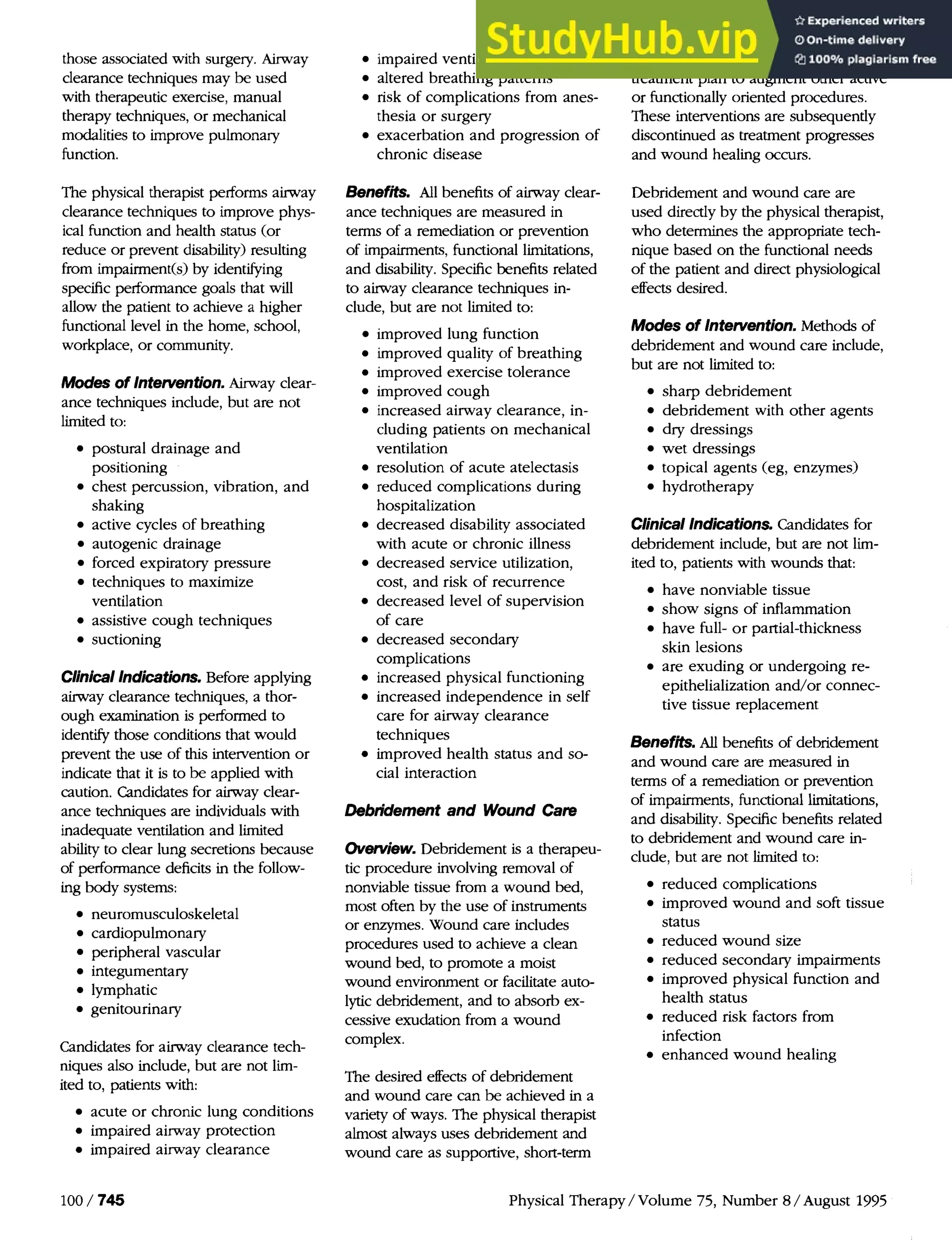 A Guide To Physical Therapist Practice. Volume I A Description Of ...