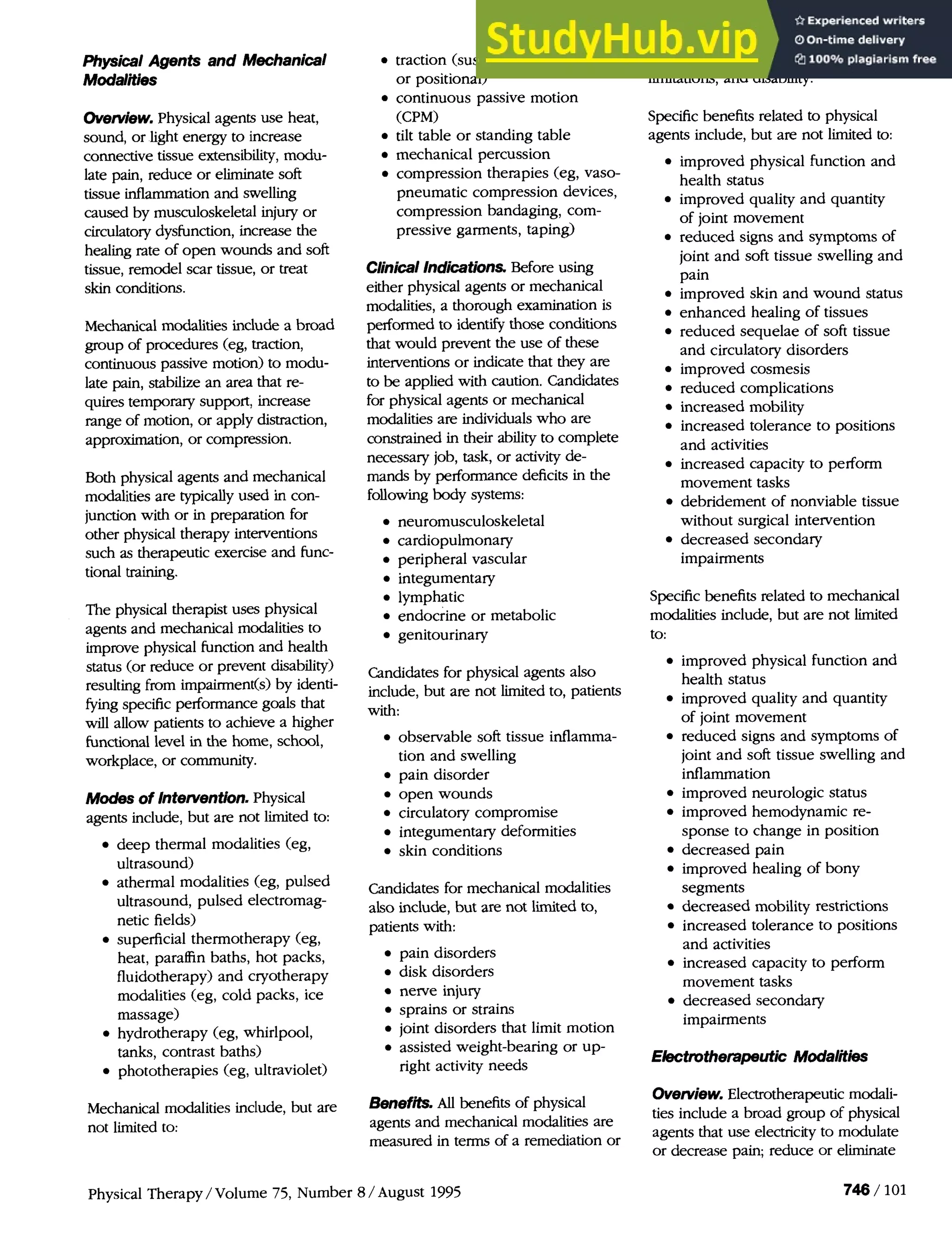 A Guide To Physical Therapist Practice. Volume I A Description Of ...