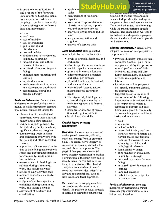 A Guide To Physical Therapist Practice. Volume I A Description Of ...