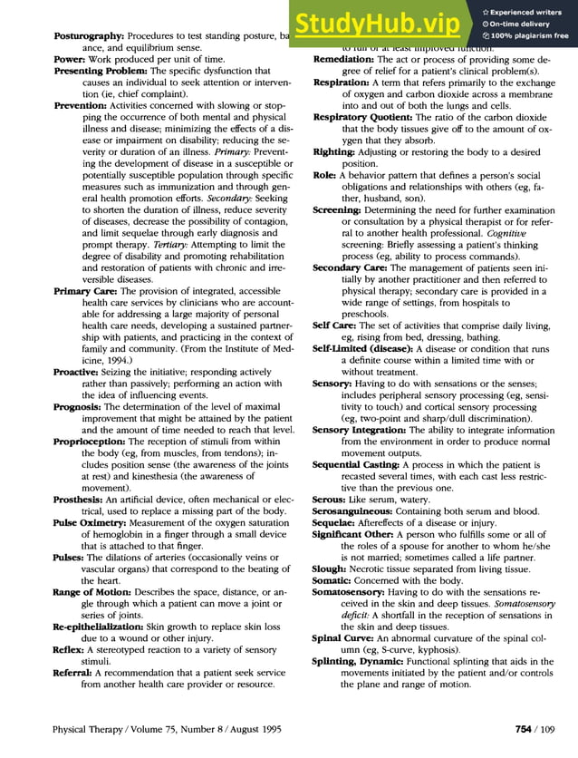 A Guide To Physical Therapist Practice. Volume I A Description Of ...