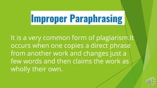 Academic Paper Pros | A Guide to Plagiarism and Paraphrasing | PPTX