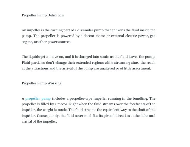 A Guide To Propeller Pump | PDF