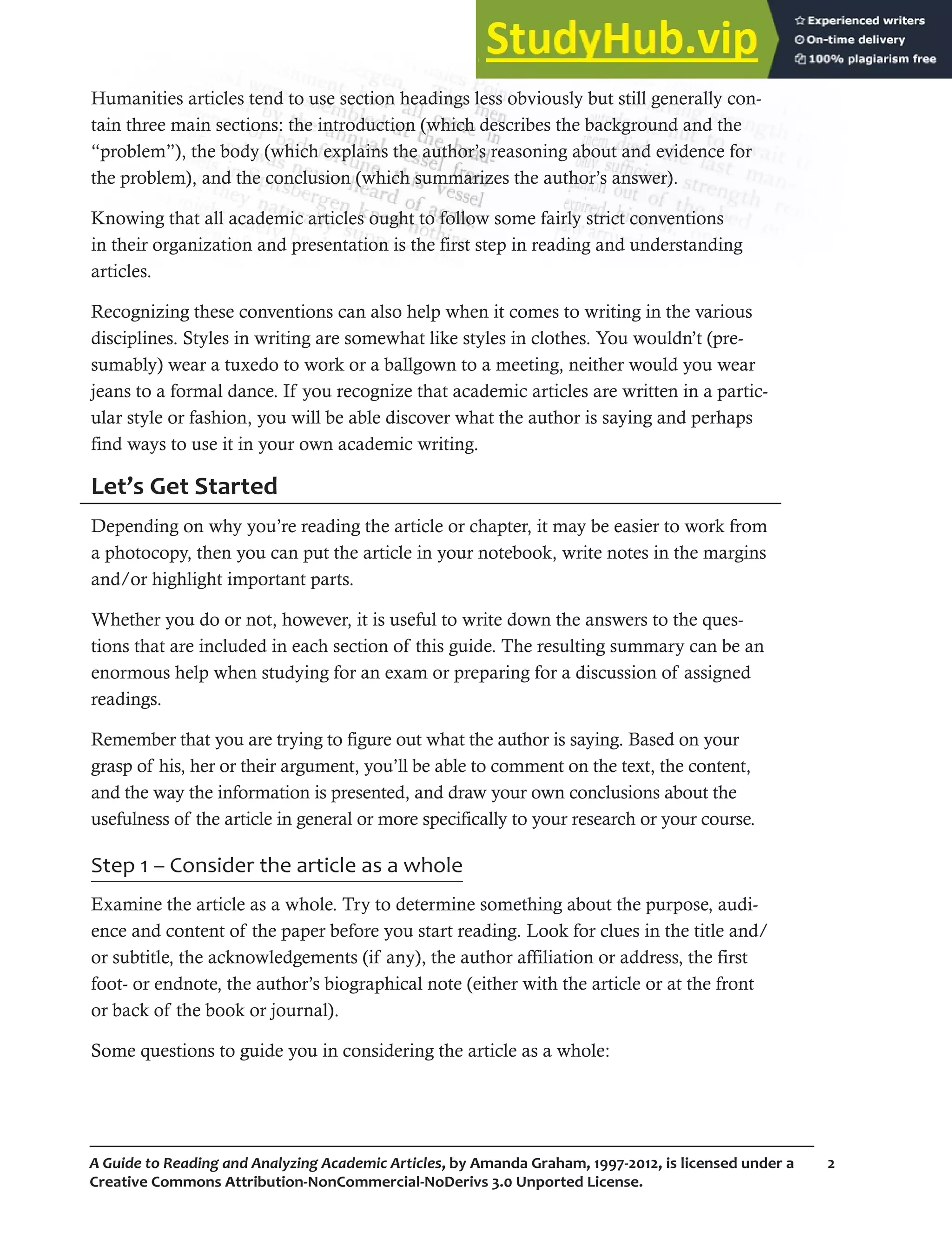 A Guide To Reading And Analysing Academic Articles | PDF