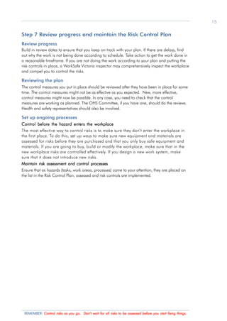 A Guide to Risk Control Plans | PDF
