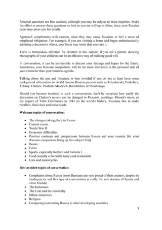 A Guide To Russian Business Etiquette And Culture. | PDF